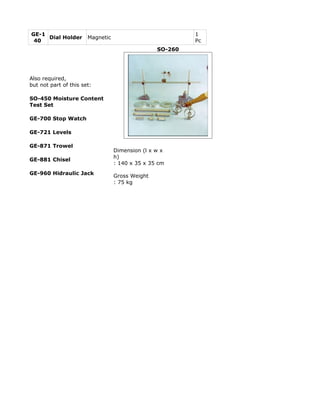 SO-260 Field CBR Test Set | DOC