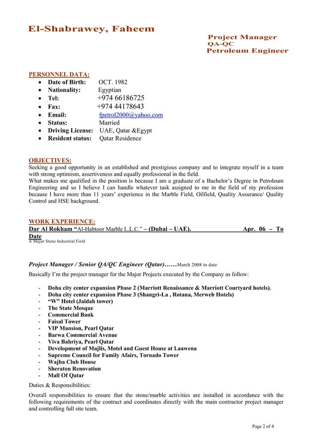 Faheem CV | PDF