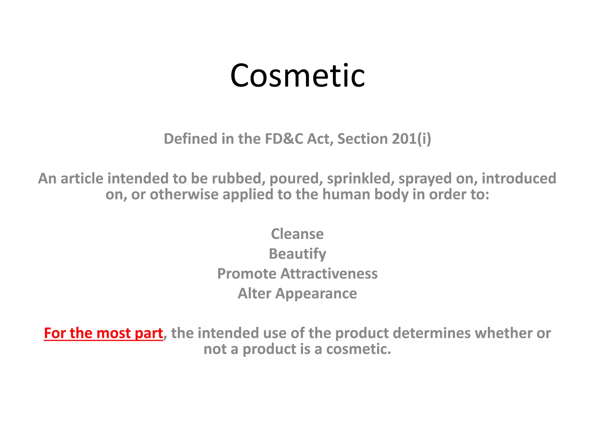 COSMETIC LABELING & CLAIMS | PPTX