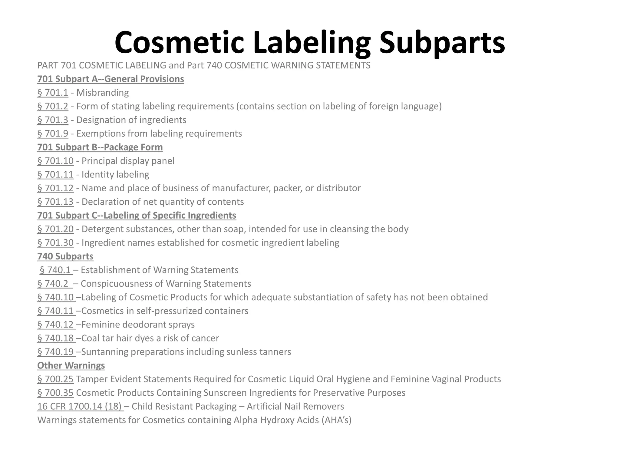 COSMETIC LABELING & CLAIMS | PPTX