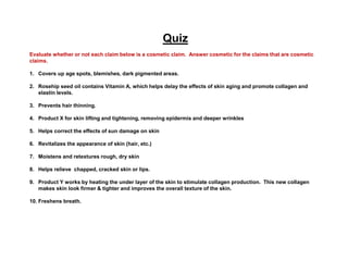 COSMETIC LABELING & CLAIMS | PPTX