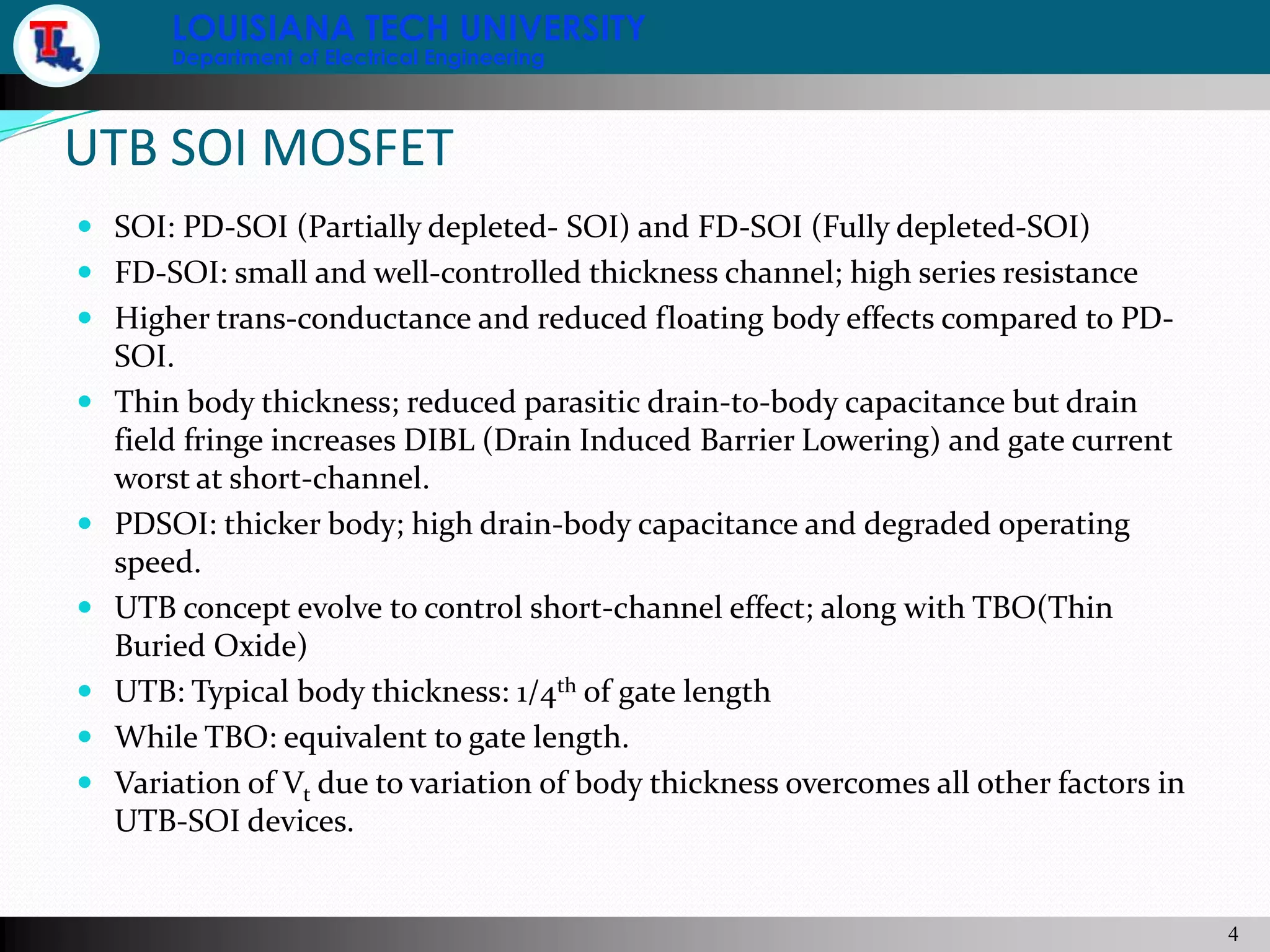 Ultra-thin body SOI MOSFETs: Term Paper_class presentation on Advanced ...