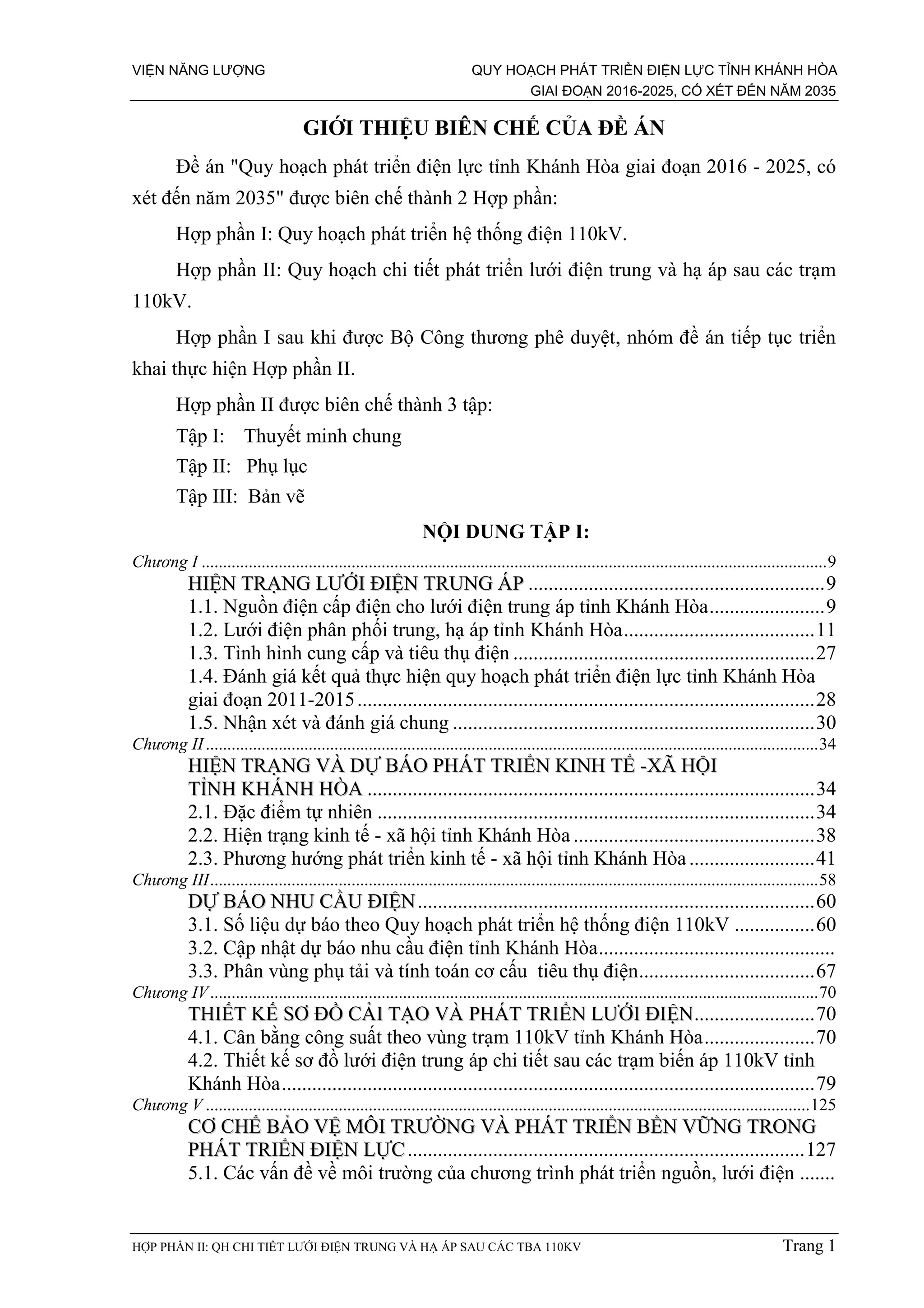 QUY HOẠCH PHÁT TRIỂN ĐIỆN LỰC TỈNH KHÁNH HÒA GIAI ĐOẠN 2016-2025, CÓ XÉT ĐẾN NĂM 2035 | PDF