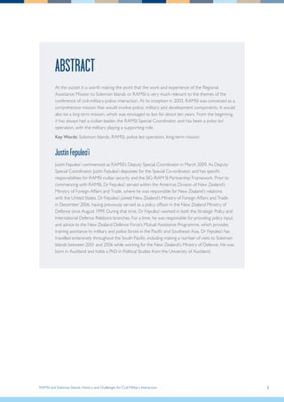 4/2010 RAMSI and Solomon Islands: History and challenges for civil ...
