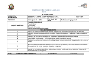FUNCIÓN LINEAL PLANEACION | PDF