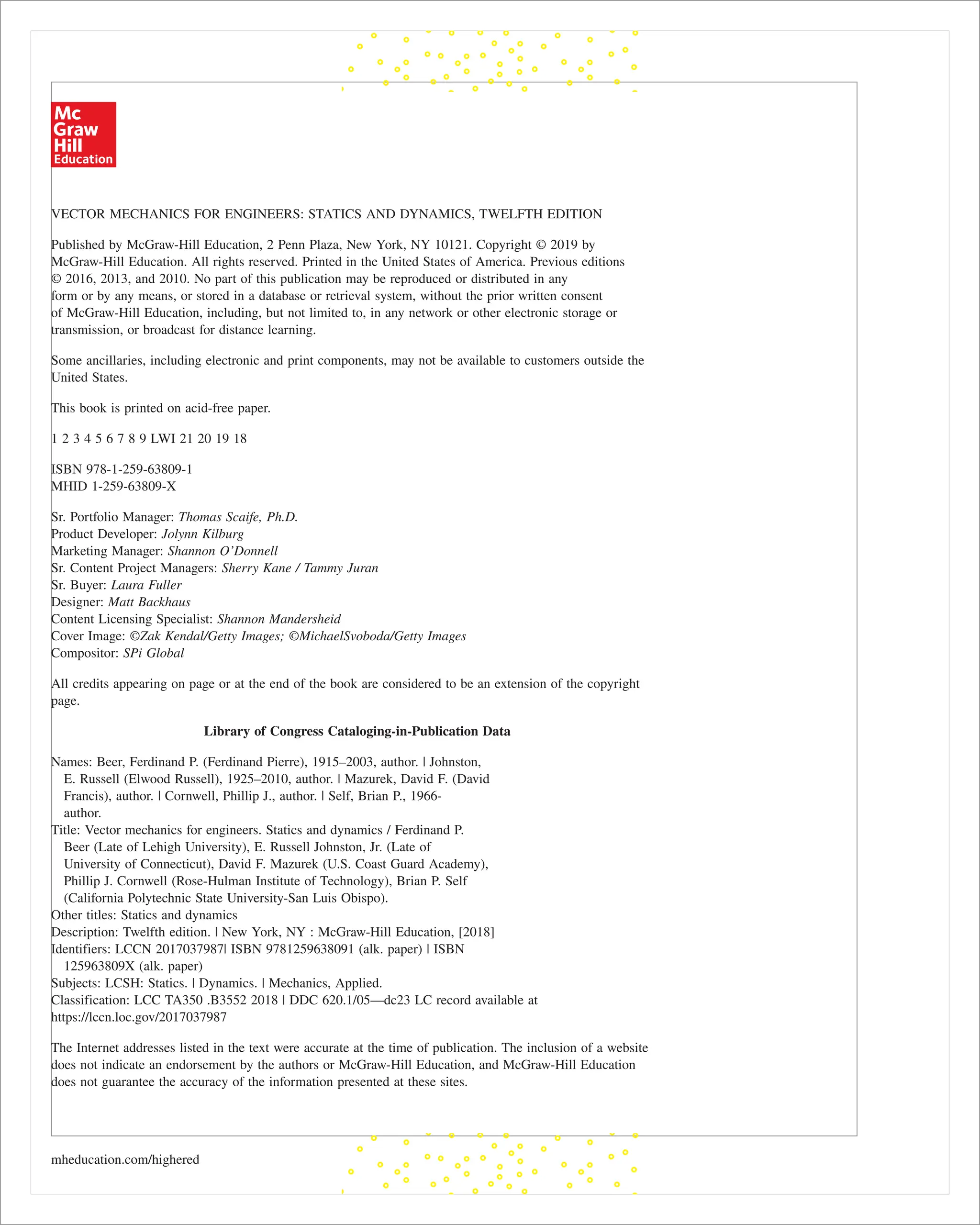 Vector Mechanics for Engineers 12th Edition Ferdinand Pierre Beer | PDF