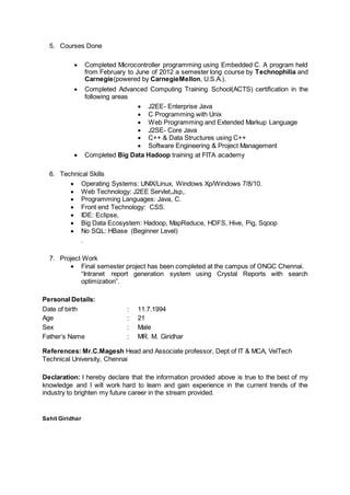 Sahit Giridhar_resume | PDF