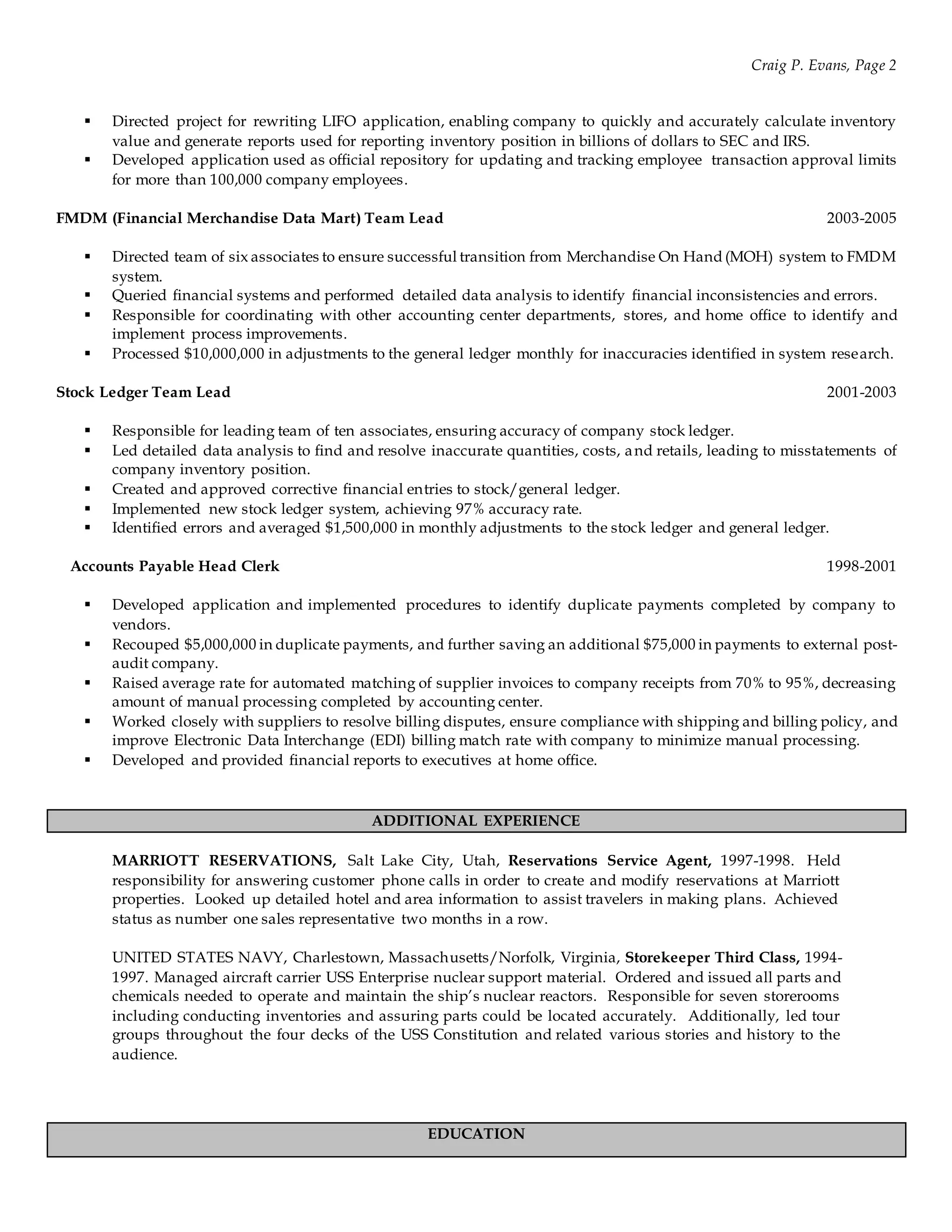 Resume_Craig_Evans | DOCX