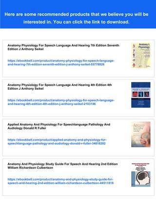 Anatomy Physiology For Speech Language And Hearing Sixth Edition ...