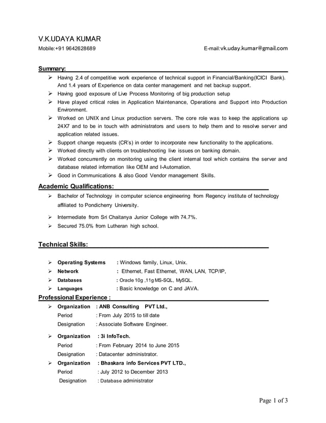 uday resume final | PDF