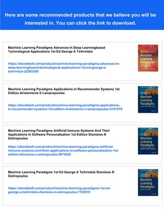 Machine Learning Paradigms Advances In Learning Analytics 1st Ed Maria Virvou | PDF