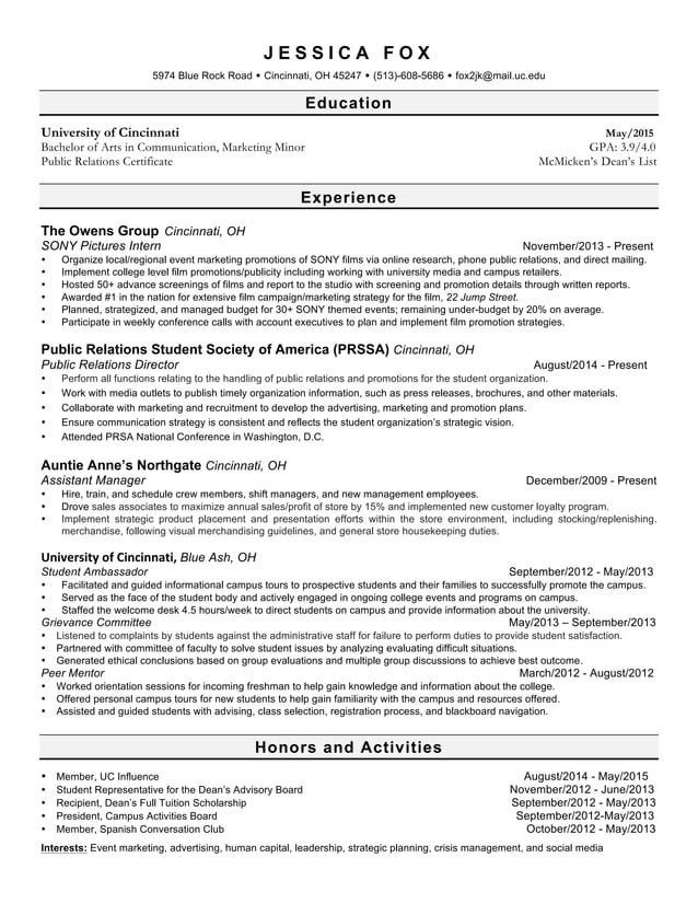 Jessica Fox Resume | PDF | Undergraduate Education | College Education