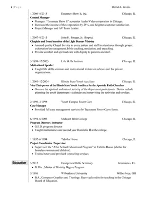 DERRICK L GIVENS RESUME | PDF