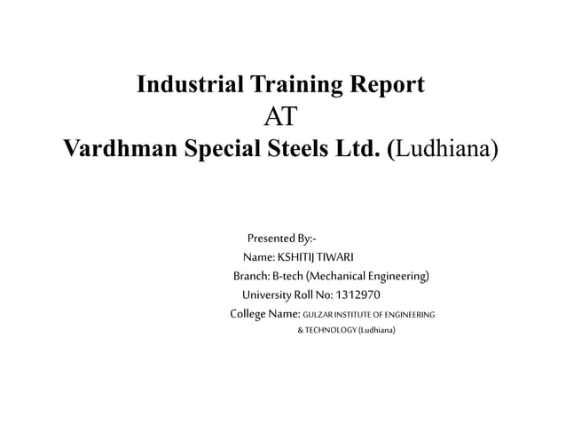 TRAINING REPORT | PPT