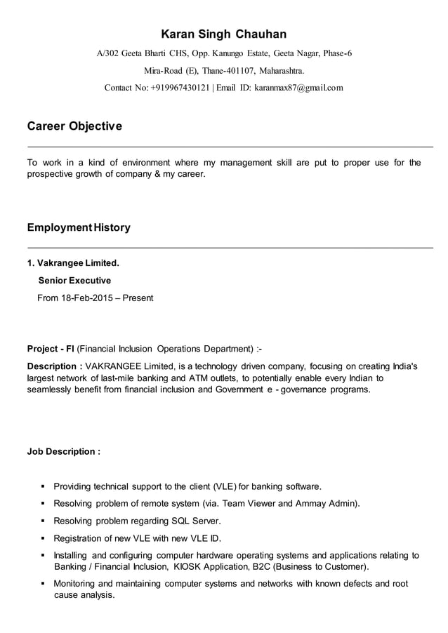 KARAN SINGH RESUME | PDF