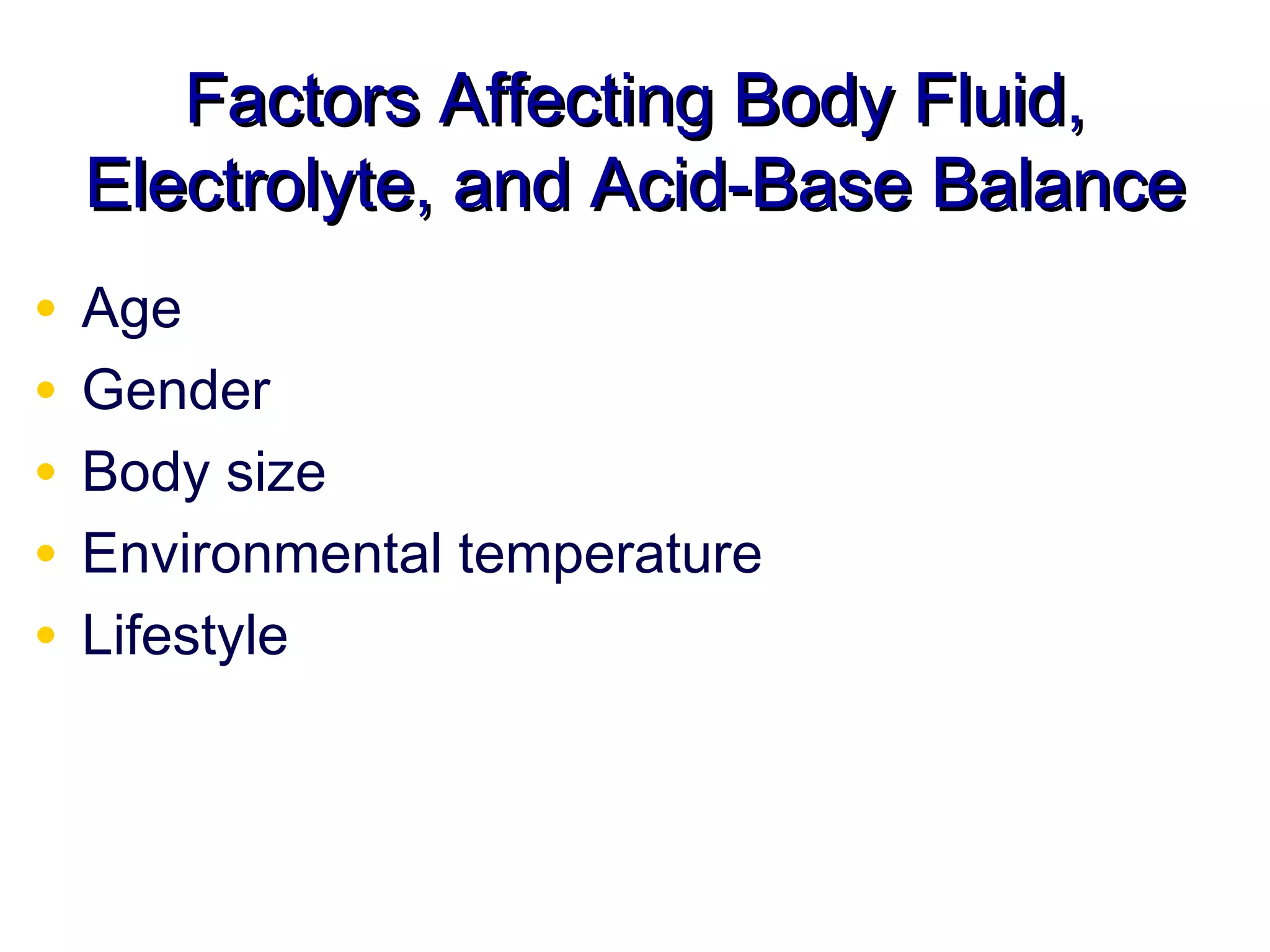fluid, electrolytes, acid base balance | PPT