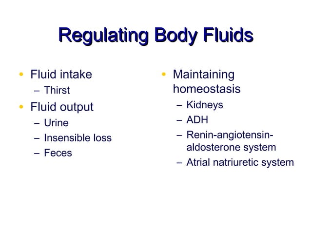 fluid, electrolytes, acid base balance | PPT