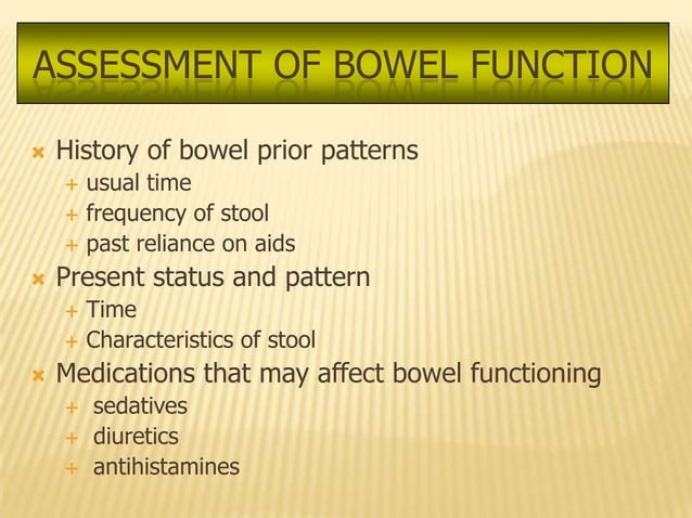 elimination, nursing | PPTX | Digestive Disorders | Diseases and Conditions