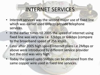COMPARISON OF FIXED LINE SERVICES | PPT