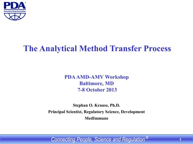 The Analytical Method Transfer Process SK-Sep 2013 | PPT | Web ...