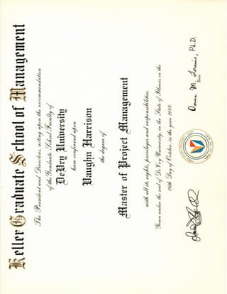 Master Degree Project Management | PDF