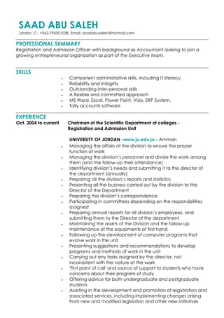Saad_Abu_Saleh_Resume last | PDF | Business Accounting & Finance | Business