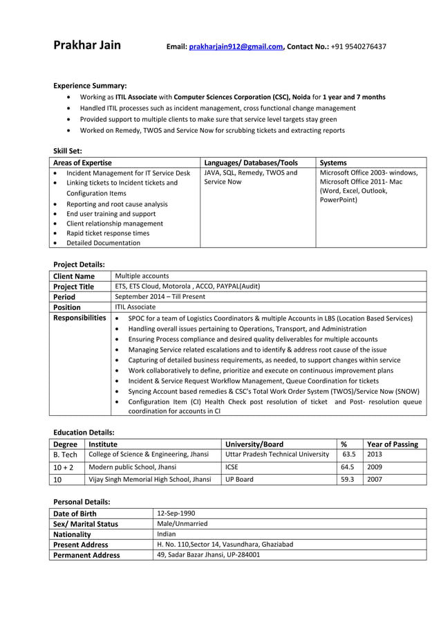 Prakhar Jain- Resume | DOC | Computing | Technology & Computing