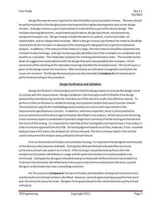 Case Study Medical Device Challenge Part A | DOCX