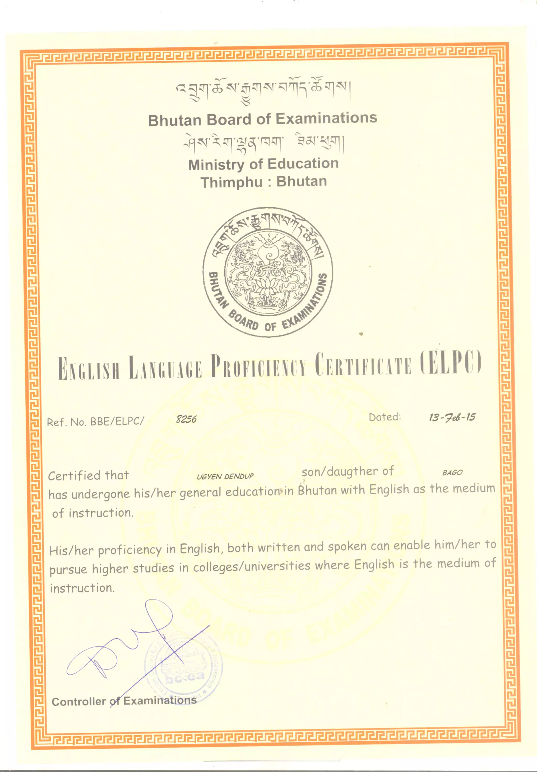 Attested true copy of English language Proficiency certificate | PDF