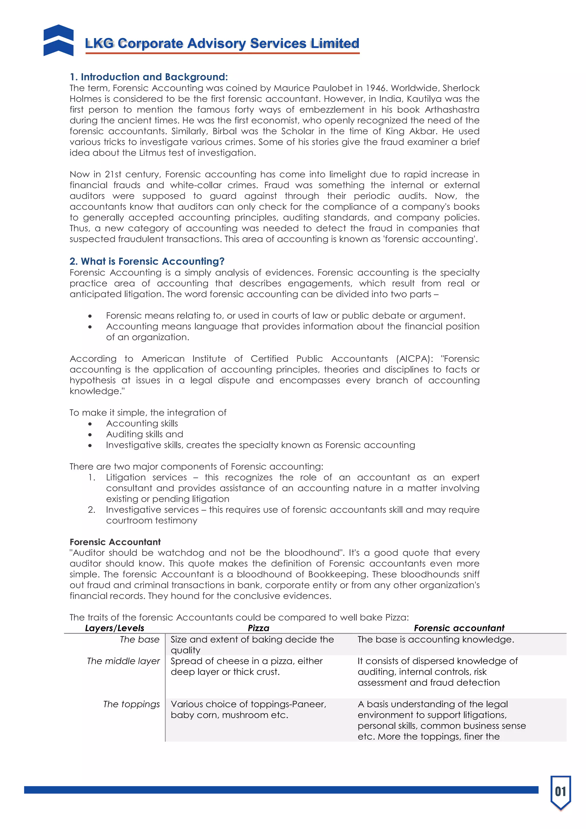 Forensic Accounting by LKG | PDF