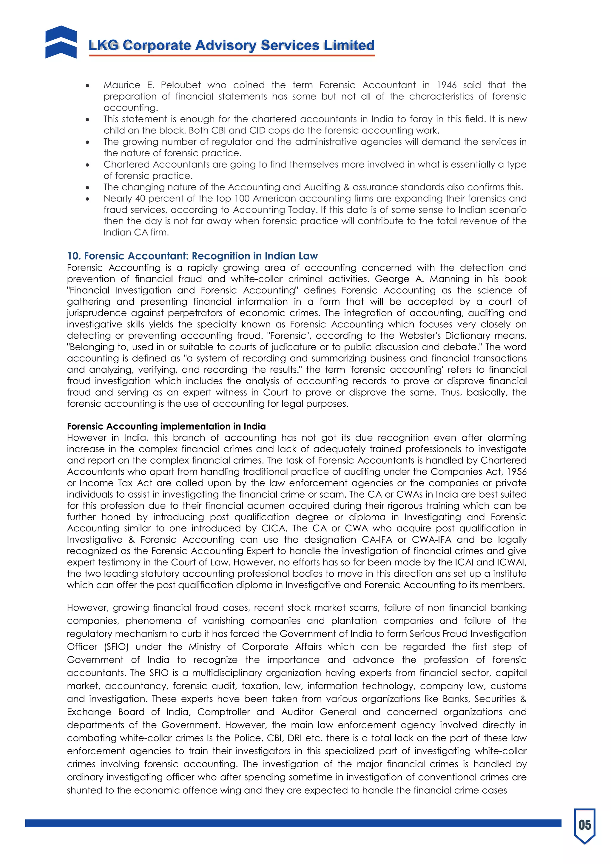 Forensic Accounting by LKG | PDF