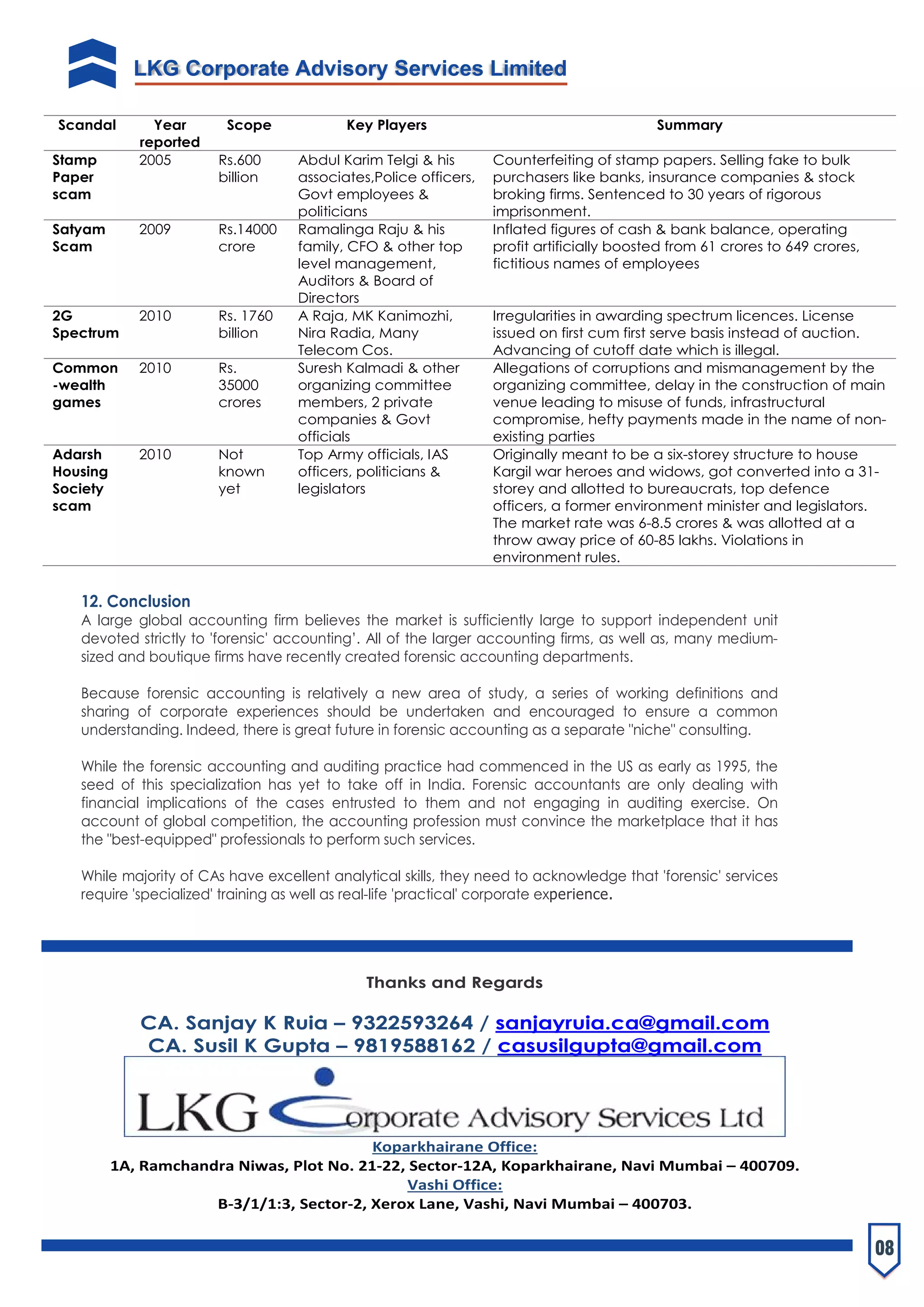 Forensic Accounting by LKG | PDF