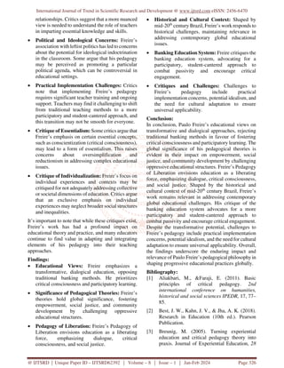 Conscientization to Liberation Paulo Freire’s Educational Paradigm and ...