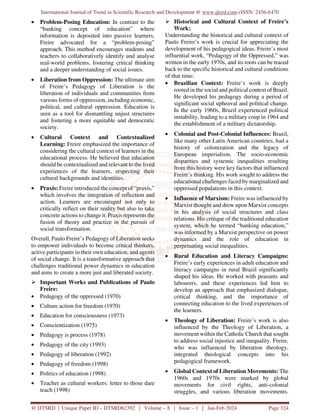 Conscientization to Liberation Paulo Freire’s Educational Paradigm and It’s Critical Analysis | PDF