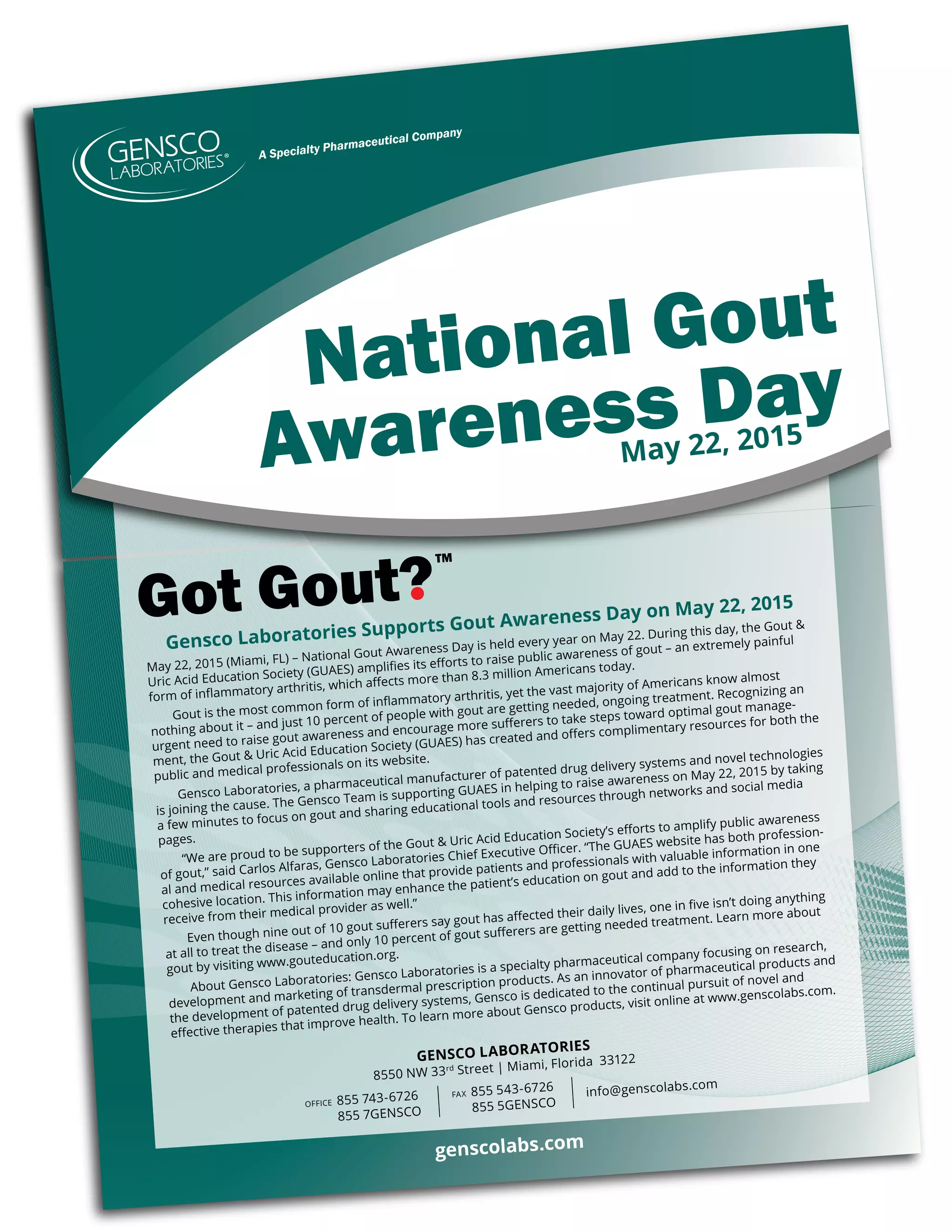 National Gout Awareness Day 2015 | PDF | Medical Health