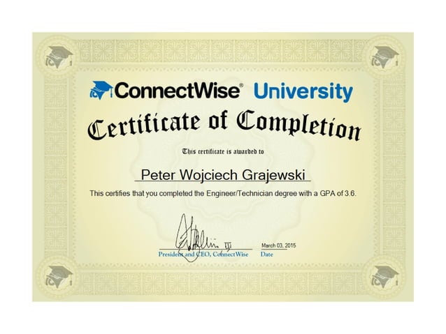 CwU Degree Certificate - Engineer-Technician | PPT