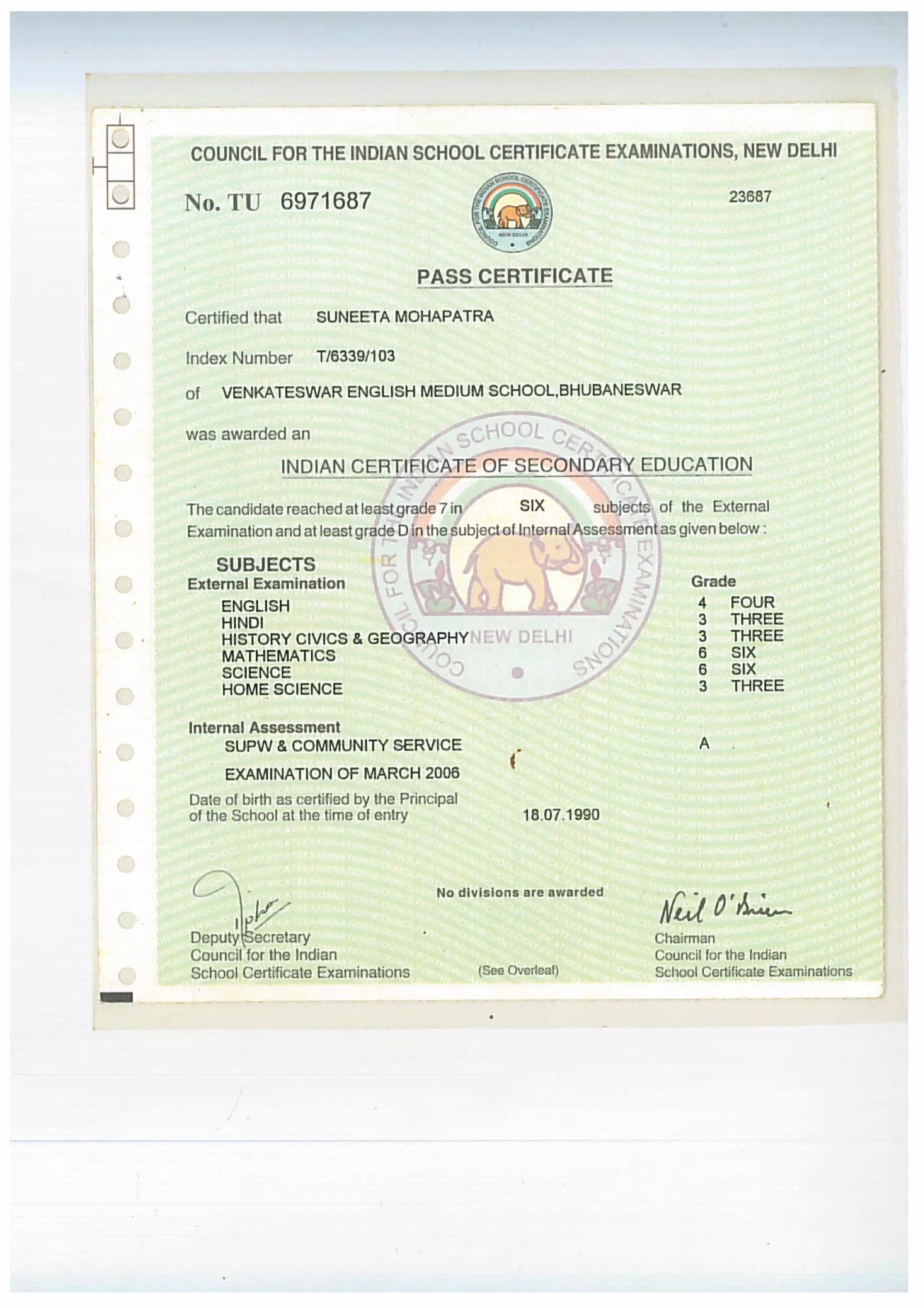 10th certificate | PDF