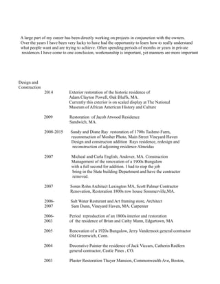 current resume2016 | ODT | Remodeling & Construction | Home & Garden