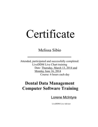 Live DDM Certificate for chartless training.doc (1) | PDF