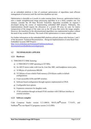 Technical Documentation_Embedded_Image_DSP_Projects | PDF