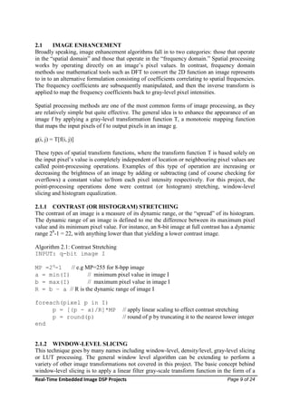 Technical Documentation_Embedded_Image_DSP_Projects | PDF