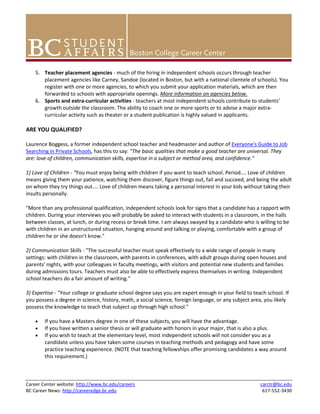 Careers in Education - Independent Schools | PDF