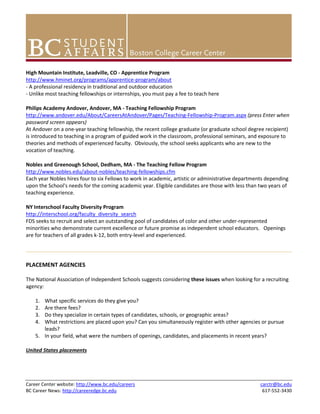 Careers in Education - Independent Schools | PDF