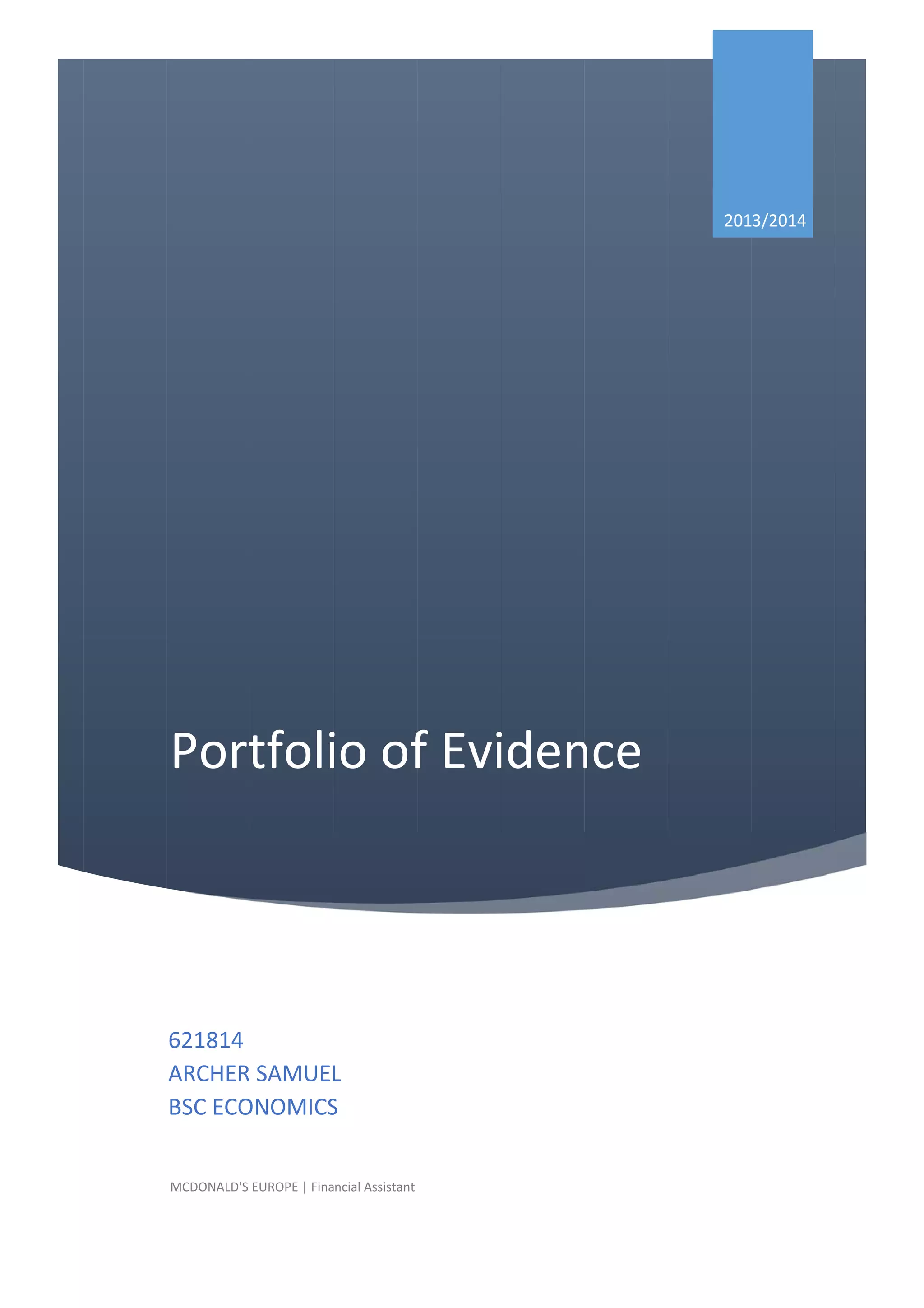 Portfolio of Evidence & Reflective Report | PDF | Business ...