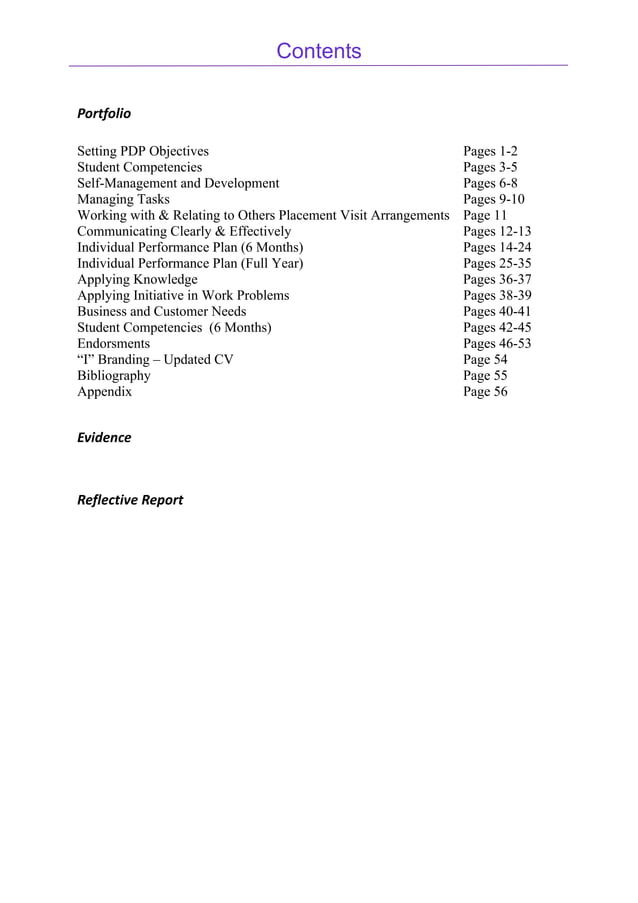 Portfolio of Evidence & Reflective Report | PDF | Business ...