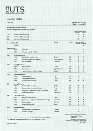 Current Transcript Scan | PDF