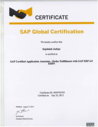 sap sd certificate | PDF