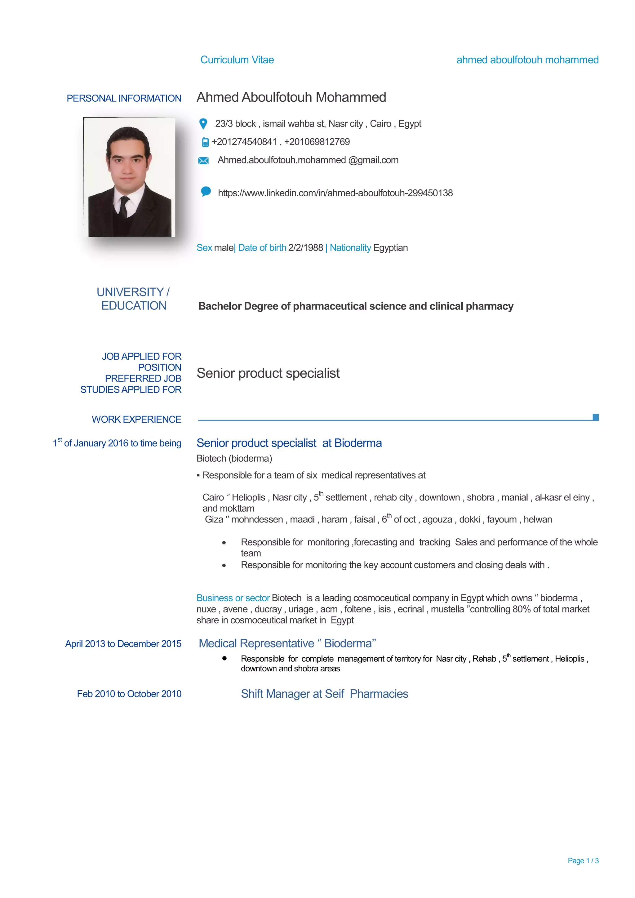 ahmed cv v | PDF