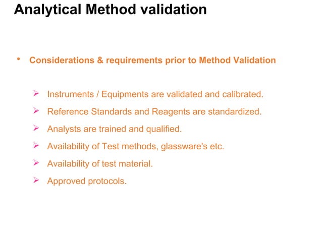 Assay-Method validation-PPT _slide | PPT | Chemistry | Science