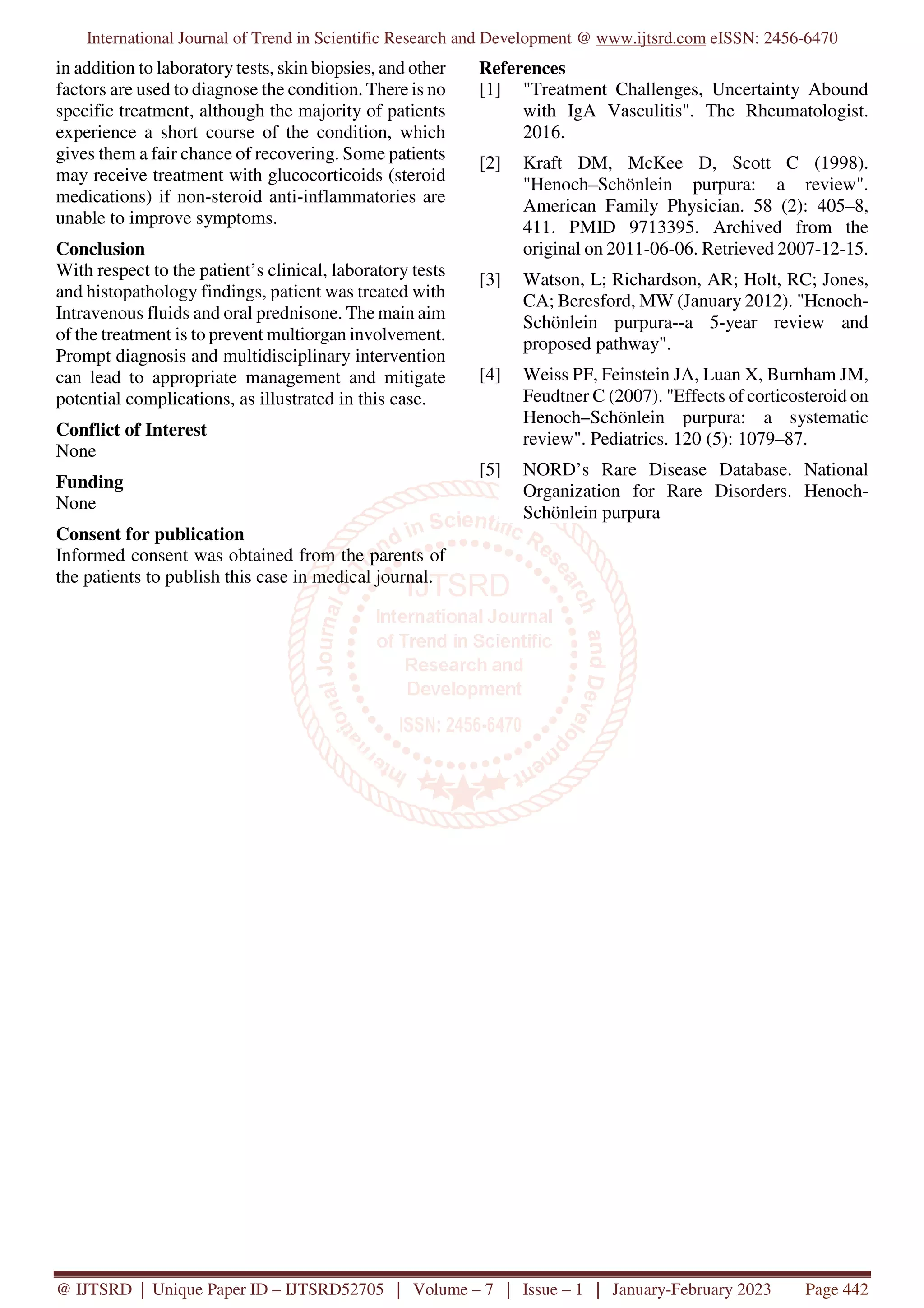 Henoch Schonlein Purpura HSP Case Report | PDF